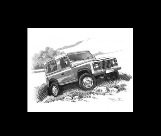 Defender 90 - 1983-1990 Personalised Portrait in Colour - LL1745COL ...