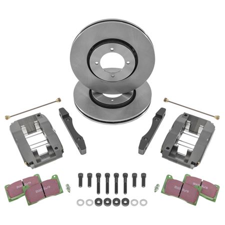 4 Pot Caliper and Vented Brake Disc Kit with Plain Vented Discs - TR4A ...