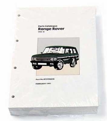 Factory Parts Book - Range Rover Classic Vehicles 1986-1992 - RTC9908CB ...